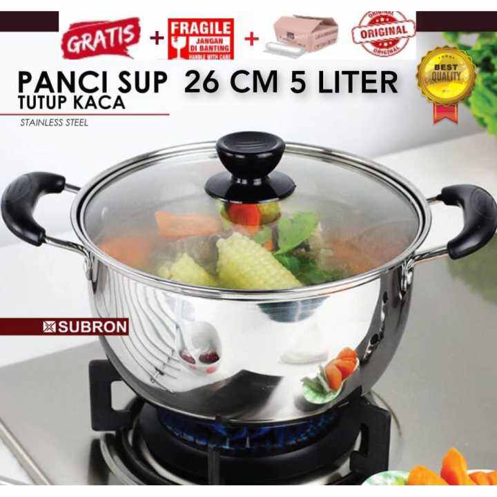 DAPURBUNDA!!! Panci Kuah Sop Sup Mpasi SUBRON Stainless 26cm Panci Sup ...