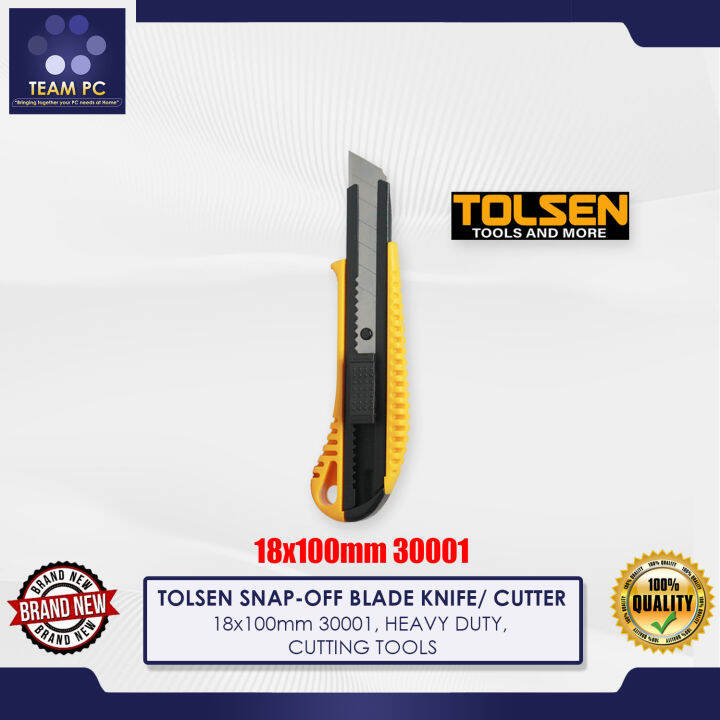 TOLSEN SNAP-OFF BLADE KNIFE/ CUTTER, 18x100mm 30001, HEAVY DUTY, CUTTING TOOLS | Lazada PH
