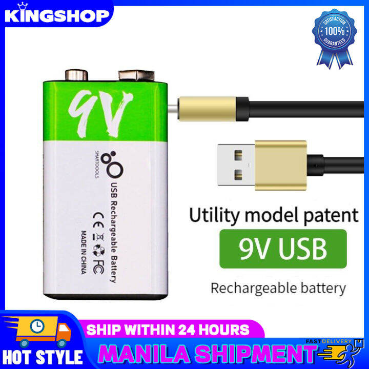 【Original + 24 hours delivery】9V Li-ion USB Rechargeable Batteries ...
