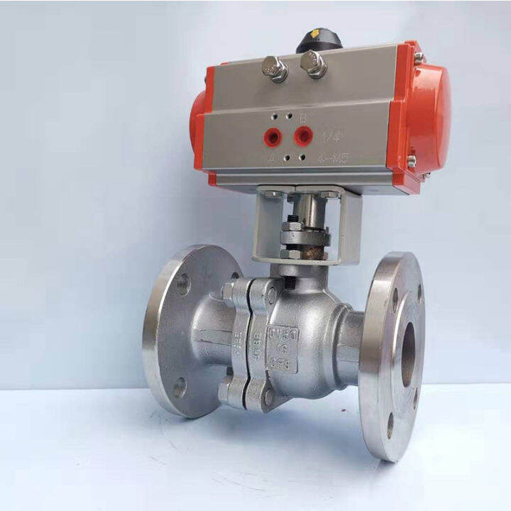 Q41F-16c/p Pneumatic stainless/cast steel high temperature steam flanged ball valve pneumatic ...