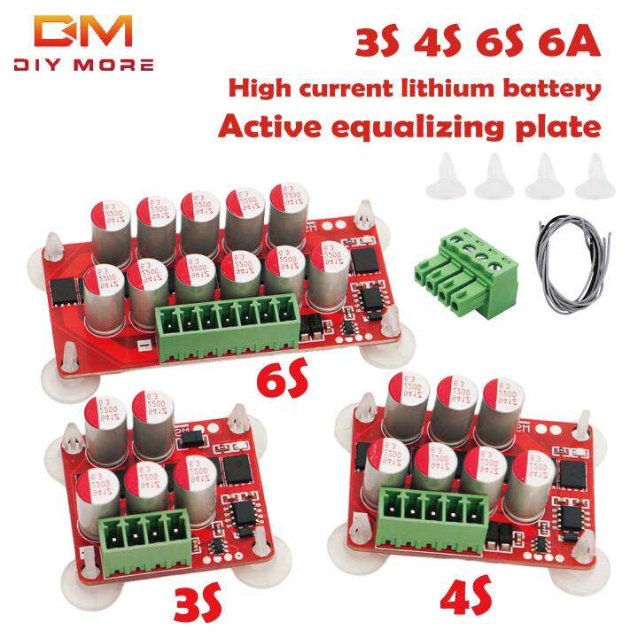 Diymore Battery Active Balancer Board 3S 4S 6S 6A Capacitive Active Equalization Board Energy ...
