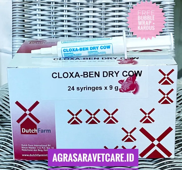 Cloxa-Ben Dry Cow 9 gram- obat mastitis masa kering Cloxa Ben 9gram 9gr ...