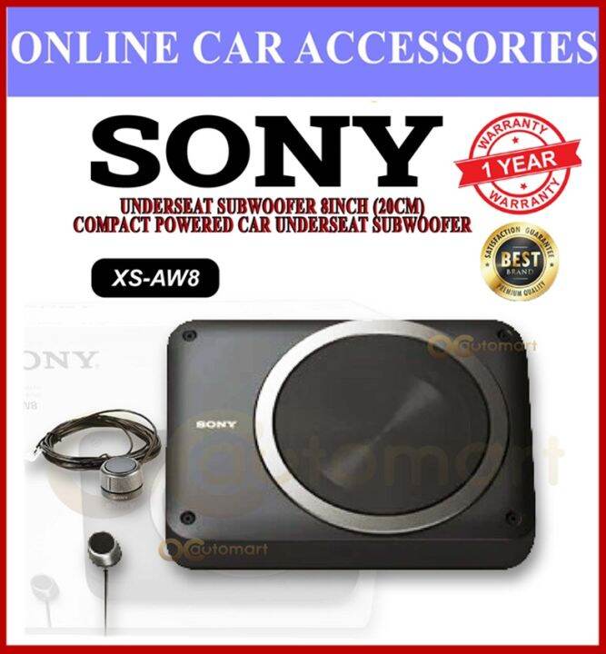 Sony Underseat Subwoofer XS-AW8 - 8inch (20cm) Compact Powered Car ...