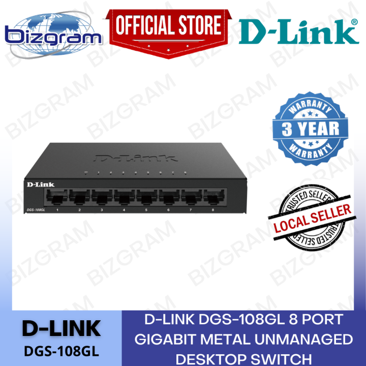D-Link 8 Port Gigabit Metal Unmanaged Desktop Switch | Lazada Singapore
