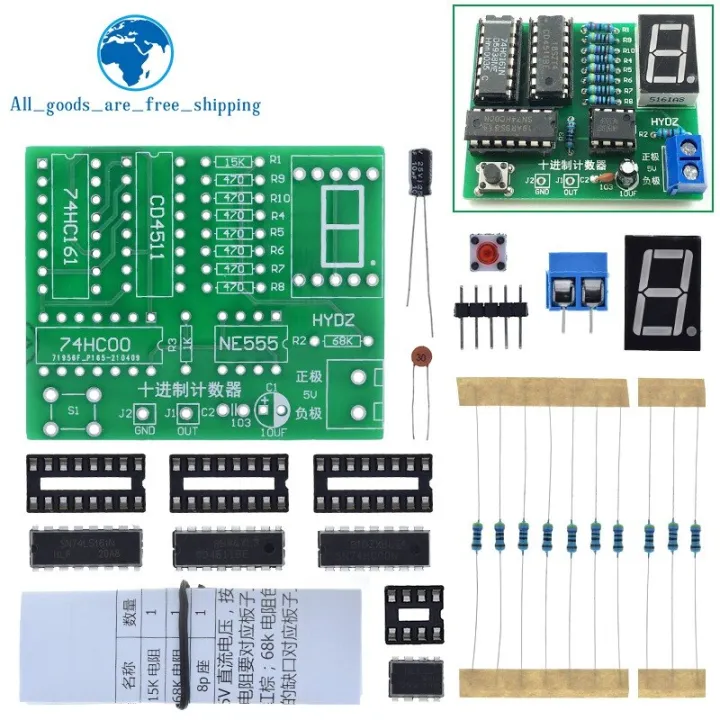 DY Kit Two Digit Decimal Counter CD4518 Kit Two 2 Bit Bigit Training ...