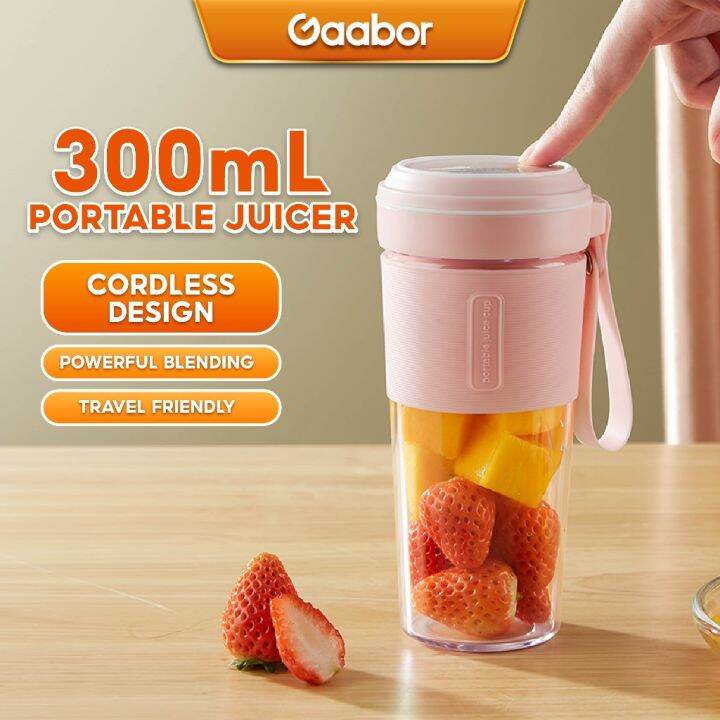 Gaabor 300ml Pink Aesthetic Portable Juicer For Hot Summer Wireless and ...