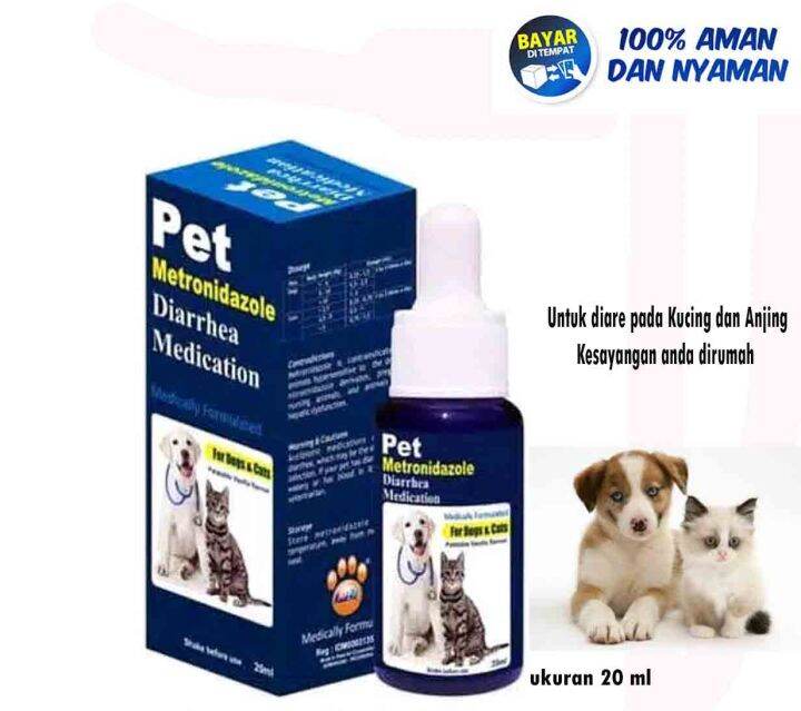 PET METRONIDAZOLE DIARRHEA 20ml obat mencret obat diare kucing anjing ...