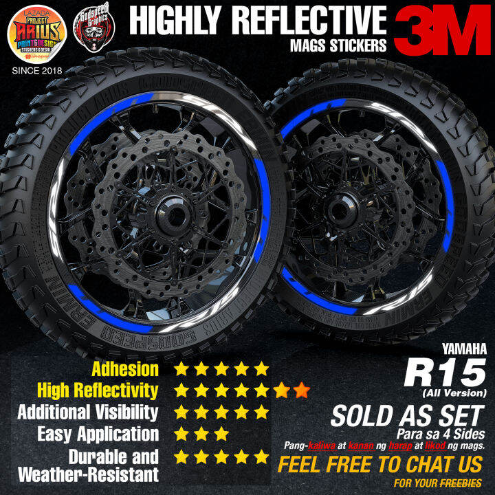 3M Highly Reflective Mags Graphics Yamaha R15 (for Rider's MAXIMUM ...