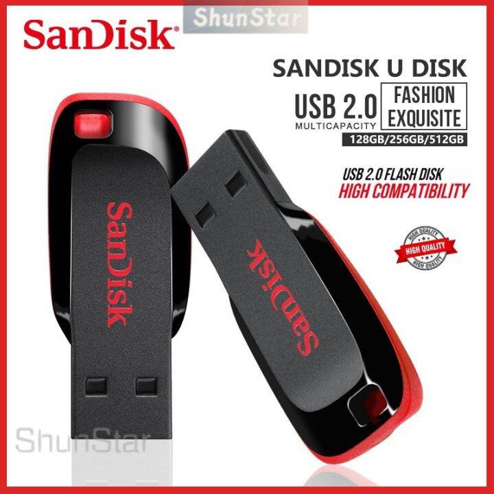 SanDisk Cruzer Blade USB Flash Drive 128GB256GB512GB 2.0 Flash Drive SDCZ50 PenDrive | Lazada PH