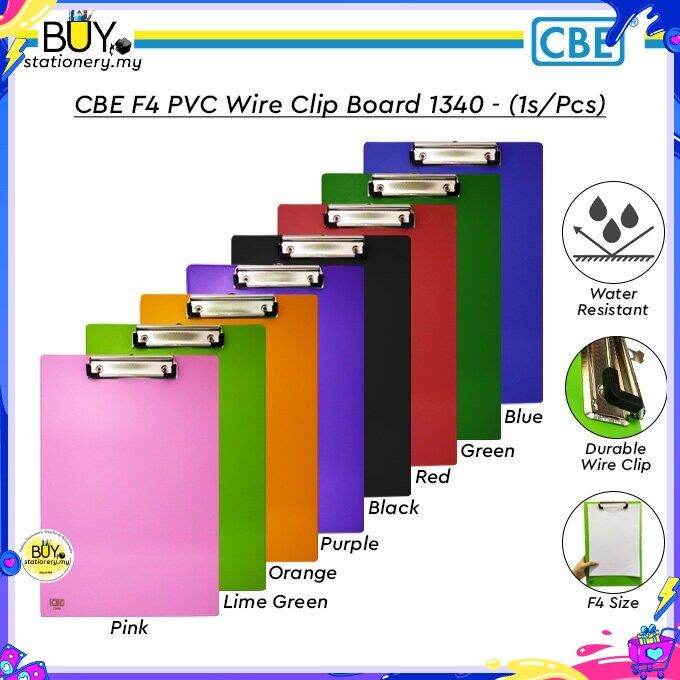 CBE F4 PVC Wire Clip Board 1340 - (1s/Pcs) Papan Klip Waterproof ...