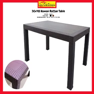 [IN STOCK] 30X48 HAWAII RATTAN TABLE/ RATTAN TABLE/ HAWII / BROWN TABLE ...