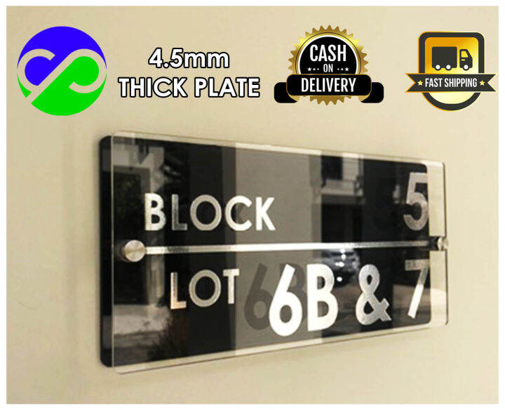 Double Plate Modern House Address House Address Sign Door Number Street ...