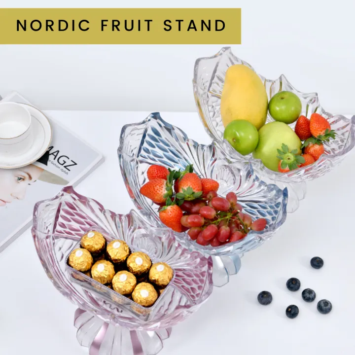 Transparent Fruit Display Stand Pedestal Bowl Dessert Holder Decorative ...