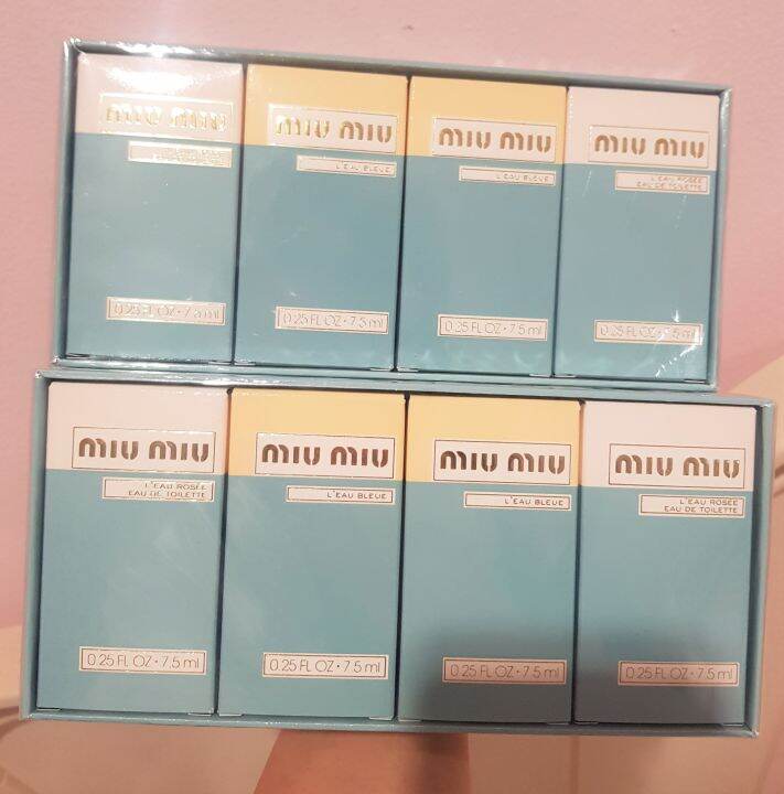 น้ำหอม MIU MIU L'Eau Bleue Eau de Parfum, L'Eau Rosée Eau de Toilette Miniature set (7.5 ml. x 4 ...