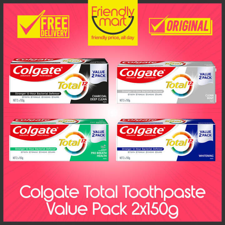Colgate Total Toothpaste Value Pack 2x150g(Charcoal/Pro Breath ...