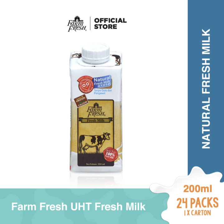 FARM FRESH UHT Fresh Milk 200ml x 24 packs | Lazada