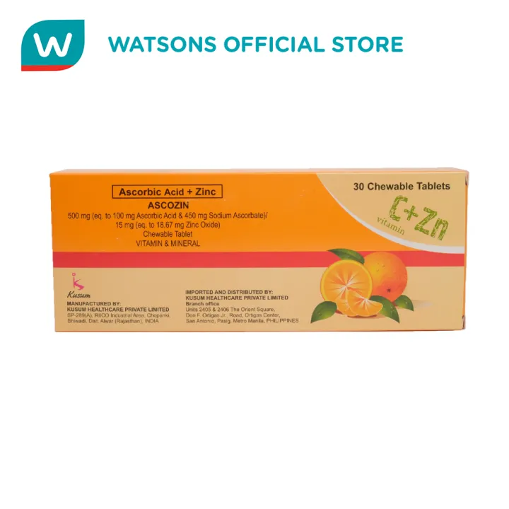 ASCOZIN 500mg Chewable Tablet (30 Tablet Per Box) | Lazada PH