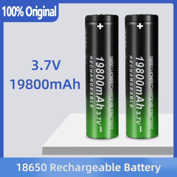 Rechargeable Battery 18650 19800mAh 3.7V Li-ion Flat High Capacity 100% ...