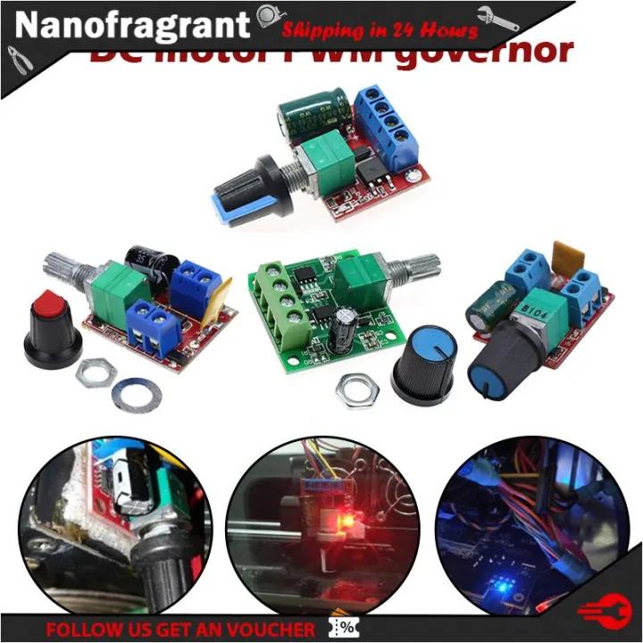 【Motor Speed Module】Mini 5A DC Motor PWM Speed Controller 3V 6V 12 24 ...
