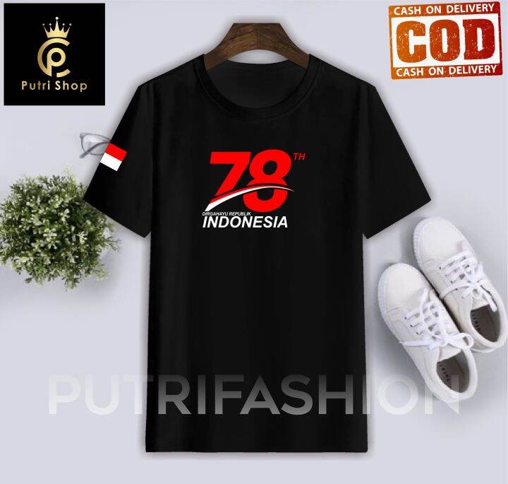 kaos baju HUT RI ke 77 th panitia 17 agustus /kaos agustusan 2022 bahan polyester//atasan pria ...