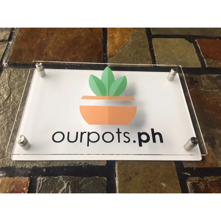 CUSTOMIZED ACRYLIC SIGNAGE 7 X 11 INCHES W/ 2 PAIRS OF STANDOFF BOLT ...