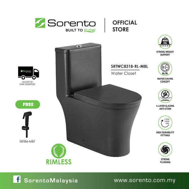 SORENTO SRTWC8318-RL-MBL One Piece Wc water closet jamban tandas toilet ...