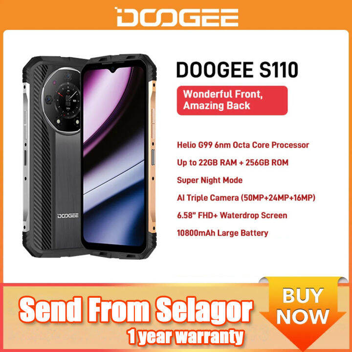【In Local】DOOGEE S110 Rugged Phone 10800mAh , 66W Fast Charging ,12GB ...