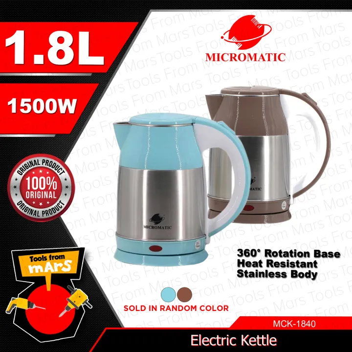 MICROMATIC 1.8L Stainless Electric Cordless Kettle MCK-1840 •TFM• | Lazada PH