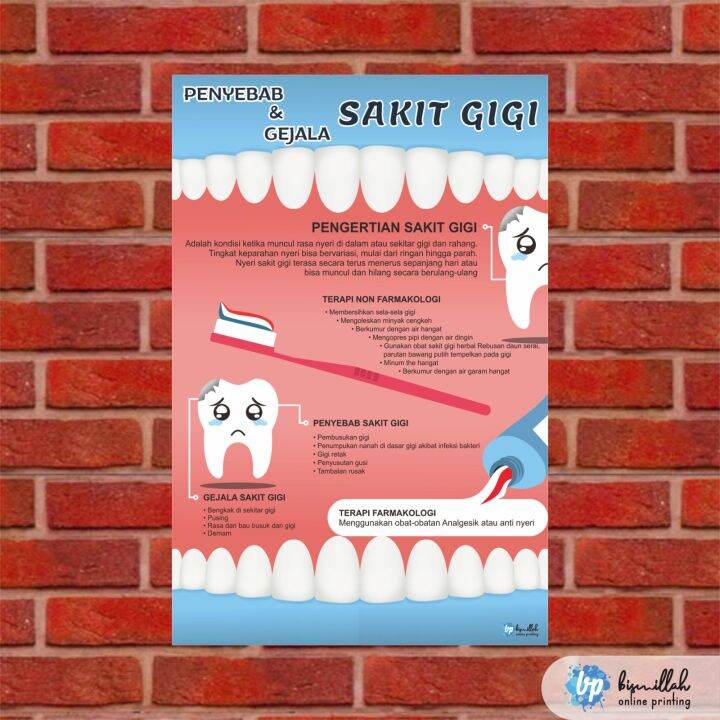 Poster Kesehatan Penyebab & gejala sakit gigi | Lazada Indonesia