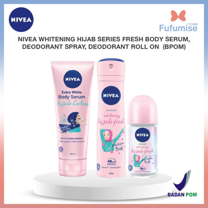 NIVEA Whitening Hijab Series Fresh Body Serum, Deodorant Spray ...