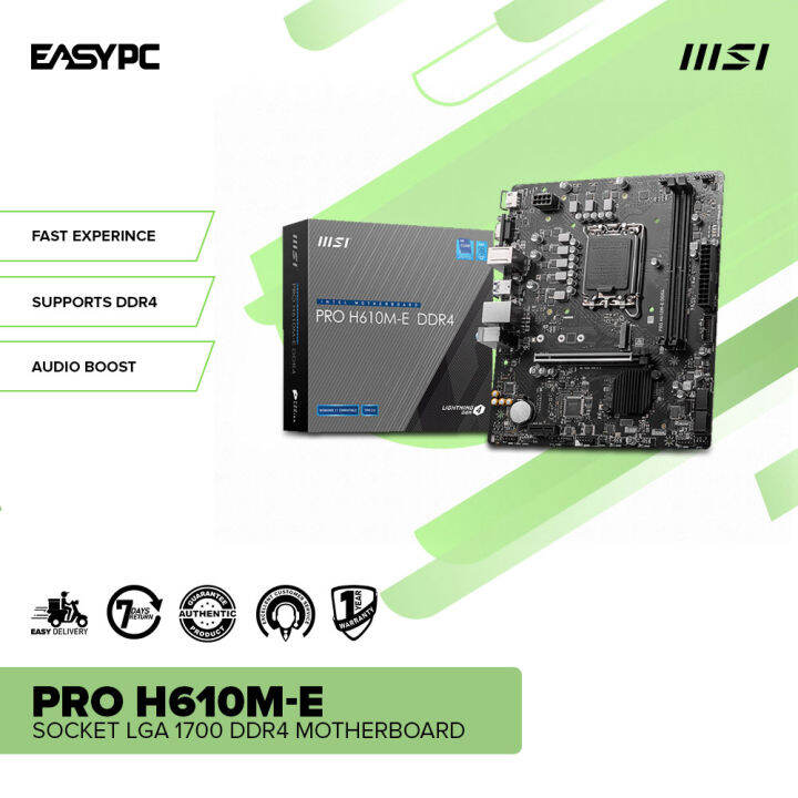 EasyPC | MSI PRO H610M-E Socket LGA 1700 Fast Experience Supports DDR4 Audio Boost DDR4 ...