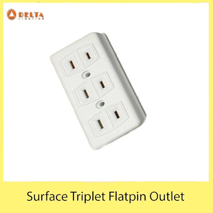 Delta Lighting Surface Triplet Flatpin Outlet (SOLD PER PIECE) | Lazada PH