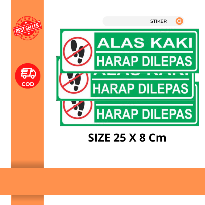 Stiker tulisan harap lepas alas kaki | Lazada Indonesia