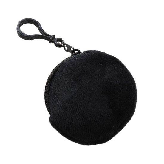 Coloo dây kéo ví đựng tiền xu bằng vải nhung lông màu trơn có móc khóa dễ