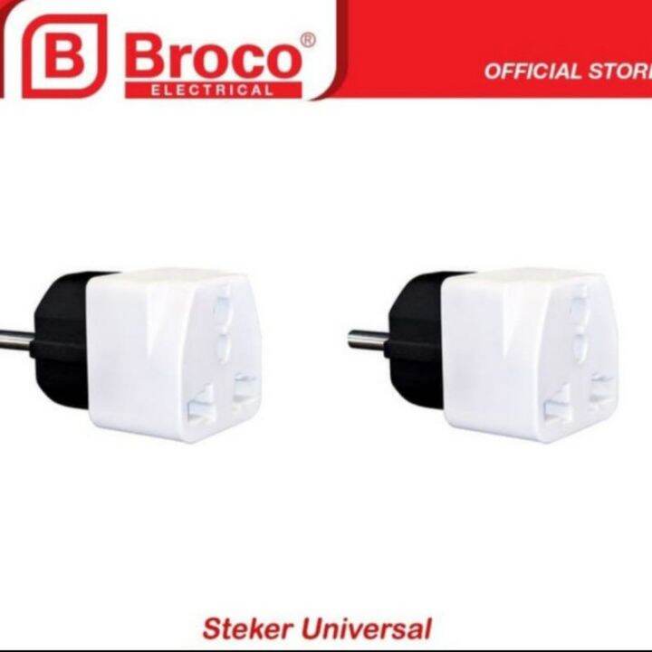 BROCO OVER STEKEE UNIVERSAL KAKI 3 KE KAKI 2 PUTIH 13910 ADAPTOR PLUG ...