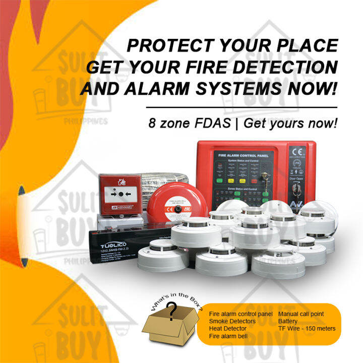 Asenware 8 zone Conventional Fire Detection and Alarm System / Smoke Detector / Heat Detector ...