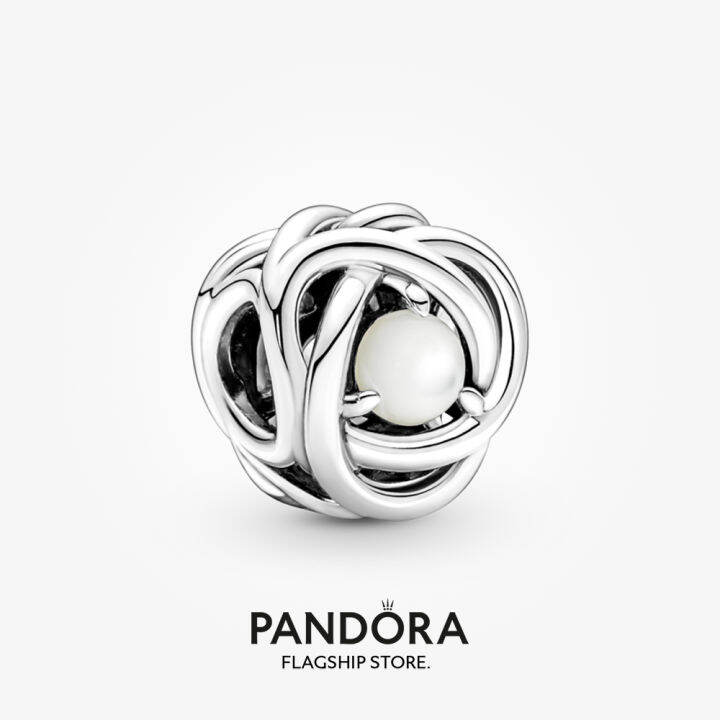 2022 Original Pandoras Women White Mother of Pearl Eternity Circle ...