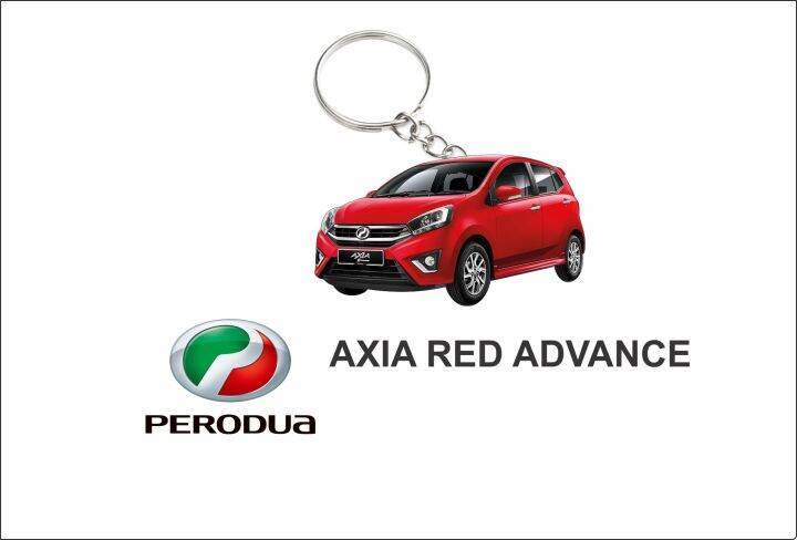 perodua axia red advance keychain 2d axia merah axia advance | Lazada