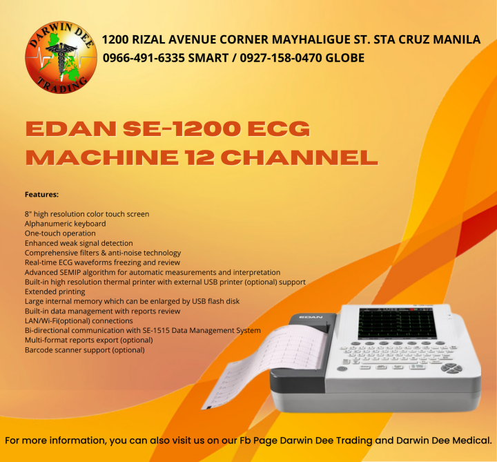 EDAN ECG MACHINE 12-CHANNEL SE-1200 | Lazada PH