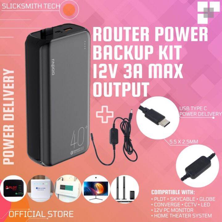 Powerbank to Router Power Delivery Bundle | 12V 3A Max Power Output ...