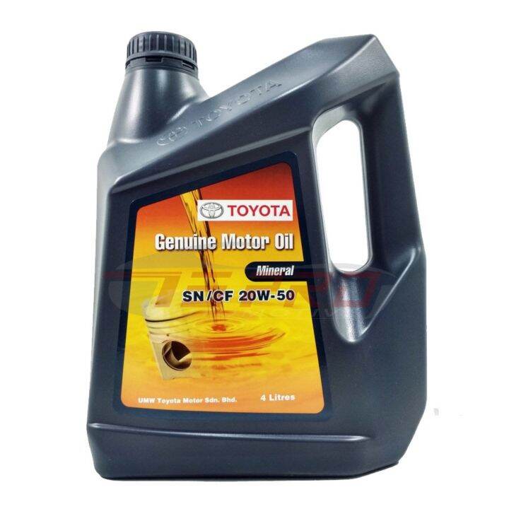 Toyota Genuine 20W-50 20W50 API SN/CF Engine Oil (4L) - Premium Mineral ...