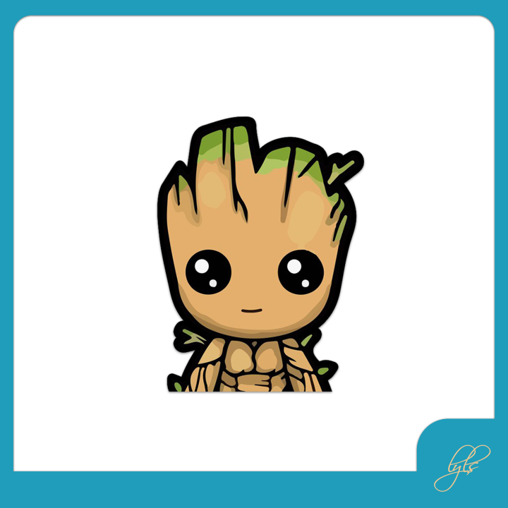 GROOT ANIME PEEKER Waterproof Vinyl Sticker for Motorcycle, Bike ...