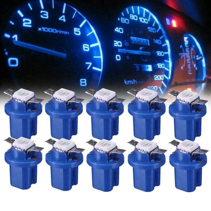 Lampu Instrumen Speedometer LED SMD, Bohlam LED T5 B8.5D 5050 10Pc ...