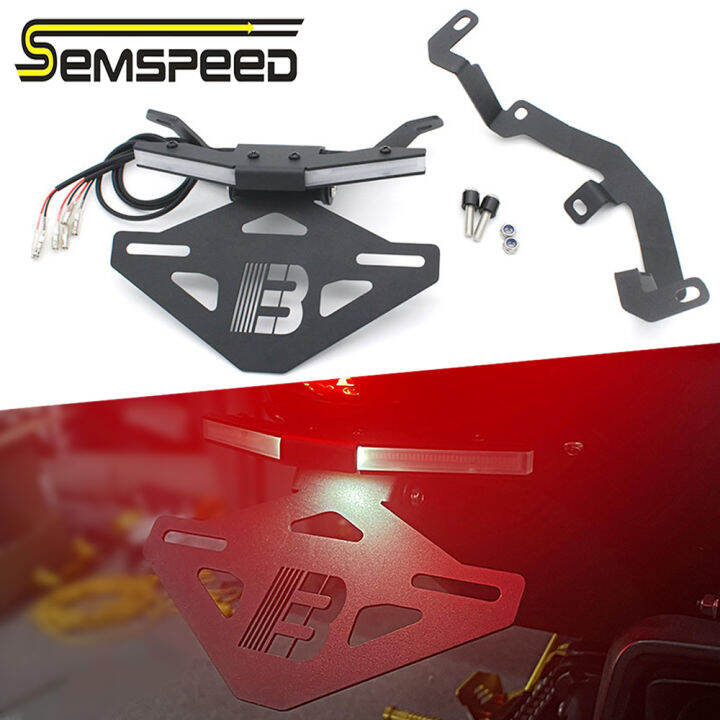 SEMSPEED Motorcycle Foldable Rear License Plate Fender Tail Tidy ...