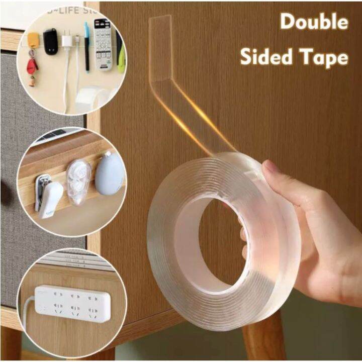READY STOCK - Strongly Sticky Double-Sided Adhesive Nano Tape Washable ...