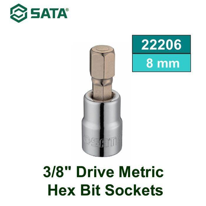 SATA TOOLS 3/8 Inch 8mm METRIC HEX BIT SOCKETS HEX 8 MM 22206 | Lazada ...