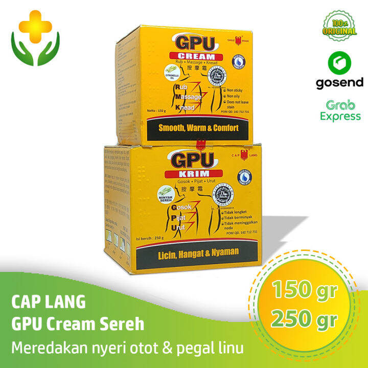 GPU Cream 150 gr 250 gr Krim Pijat Nyeri Otot Pegal Linu Keseleo GPU Krim | Lazada Indonesia
