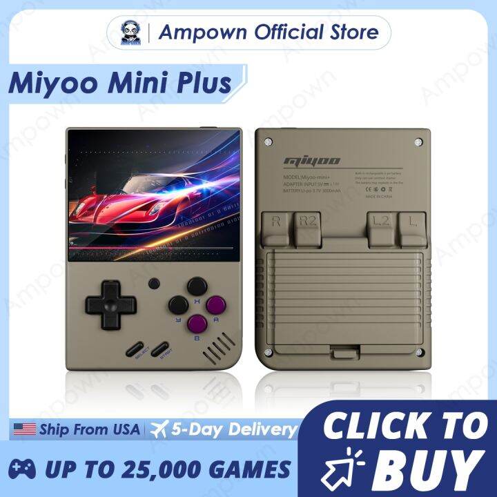 Miyoo Mini Plus เกมคอนโซลมือถือแบบย้อนยุคแบบพกพา3.5นิ้วหน้าจอ IPS Mini ...
