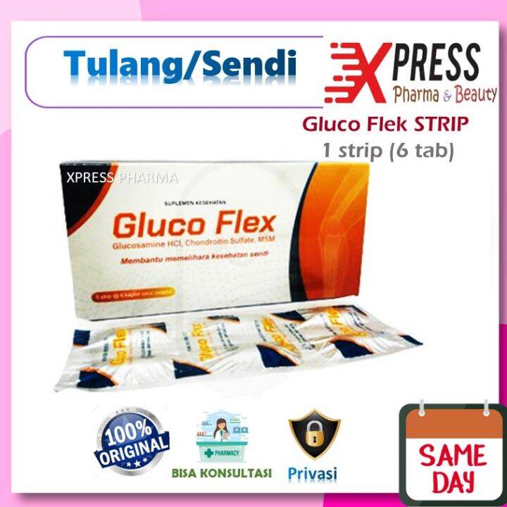 ⚡XPRESS⚡ Gluco Flex STRIP isi 6 Tablet Obat Nyeri Sendi Lutut Pelumas ...