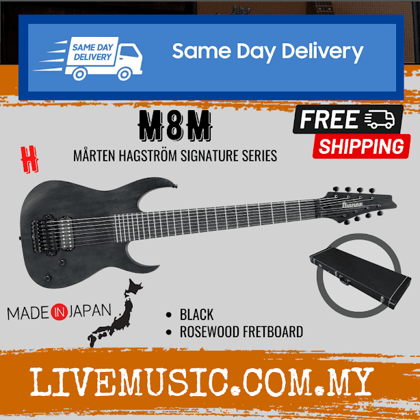 Ibanez M8M-BK Meshuggah Signature 8-String Electric Guitar w/Case ...